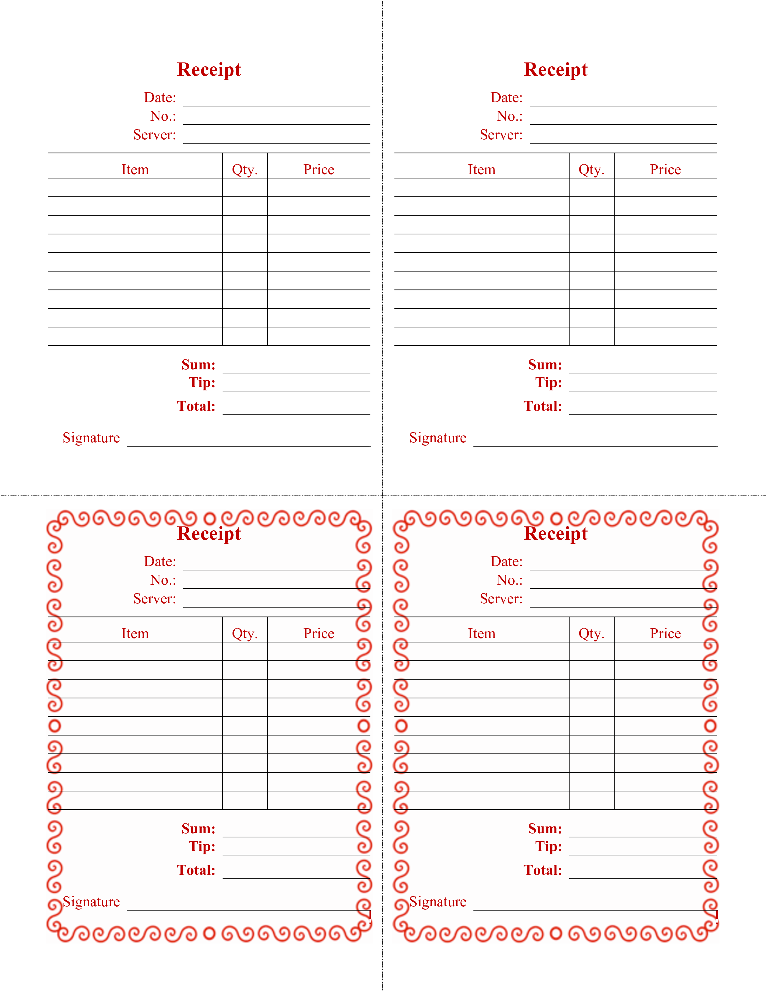 Restaurant Receipt | Templates at allbusinesstemplates.com