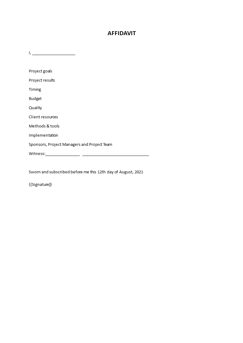 Affidavit Solicitation of Proxies | Templates at allbusinesstemplates.com