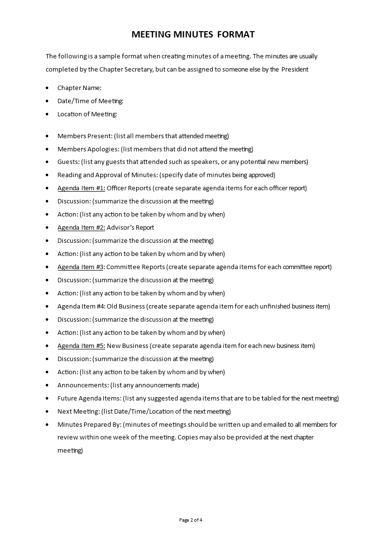 libreng Sample Meeting Agenda Template