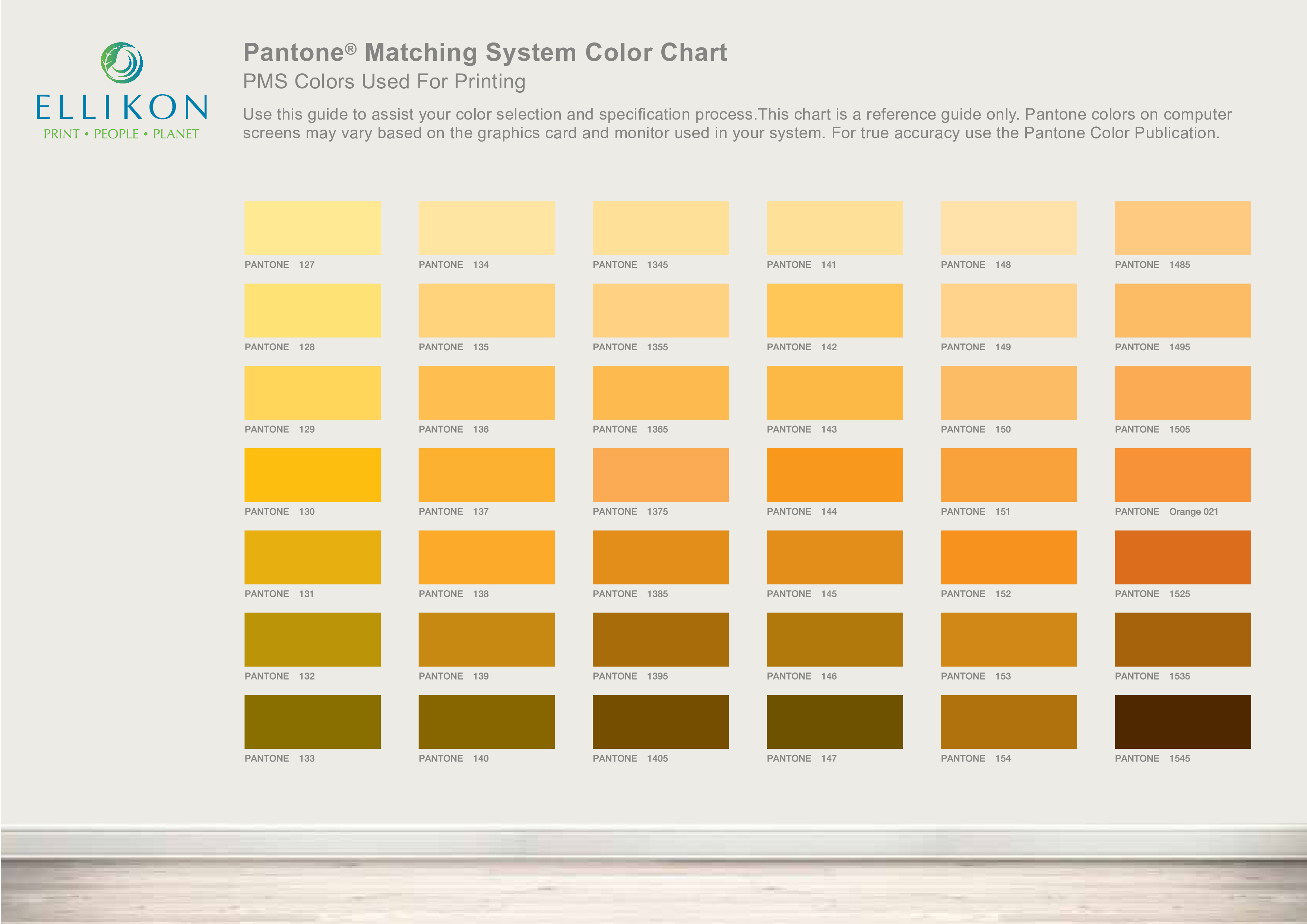 Pantone Matching System Color Chart | Templates at allbusinesstemplates.com