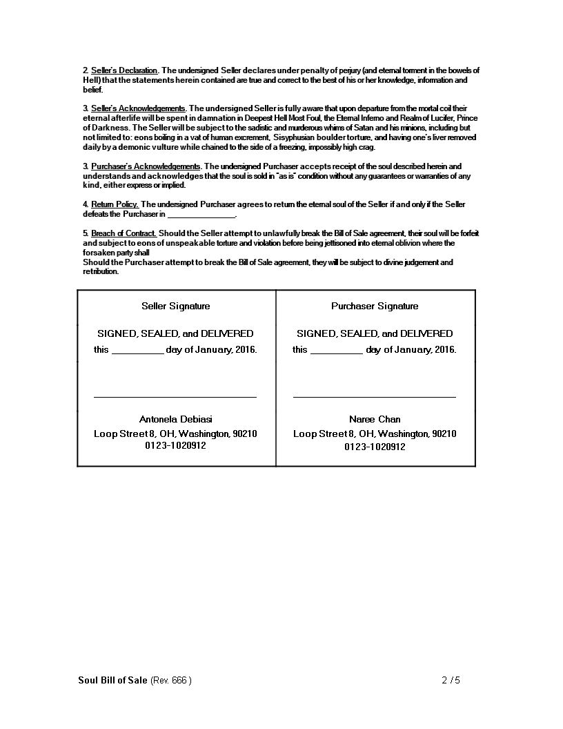 Soul Bill Of Sale Are You Sure You Want To Do This | Templates at ...