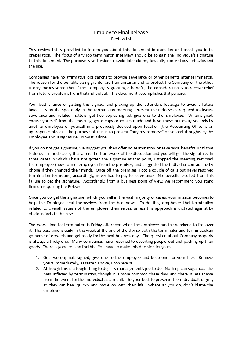Final Release Employee | Templates at allbusinesstemplates.com