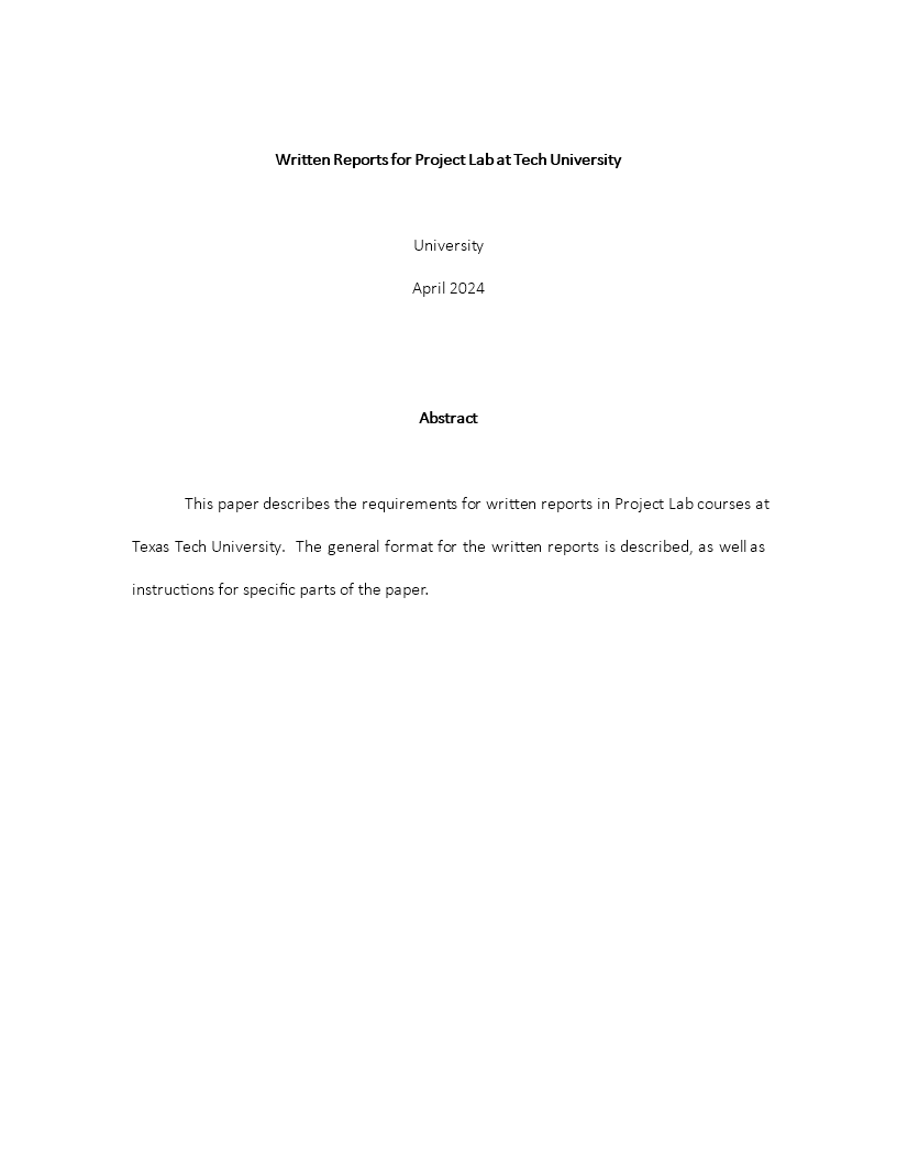 Project Lab Report | Templates at allbusinesstemplates.com