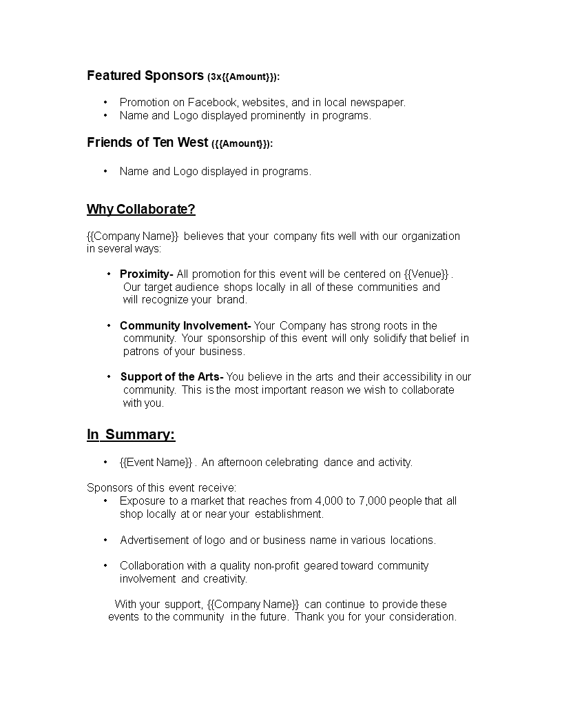 Music Event Proposal | Templates at allbusinesstemplates.com