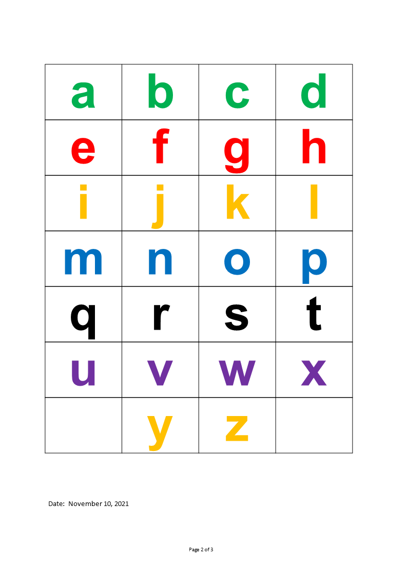 libreng Alphabet Chart