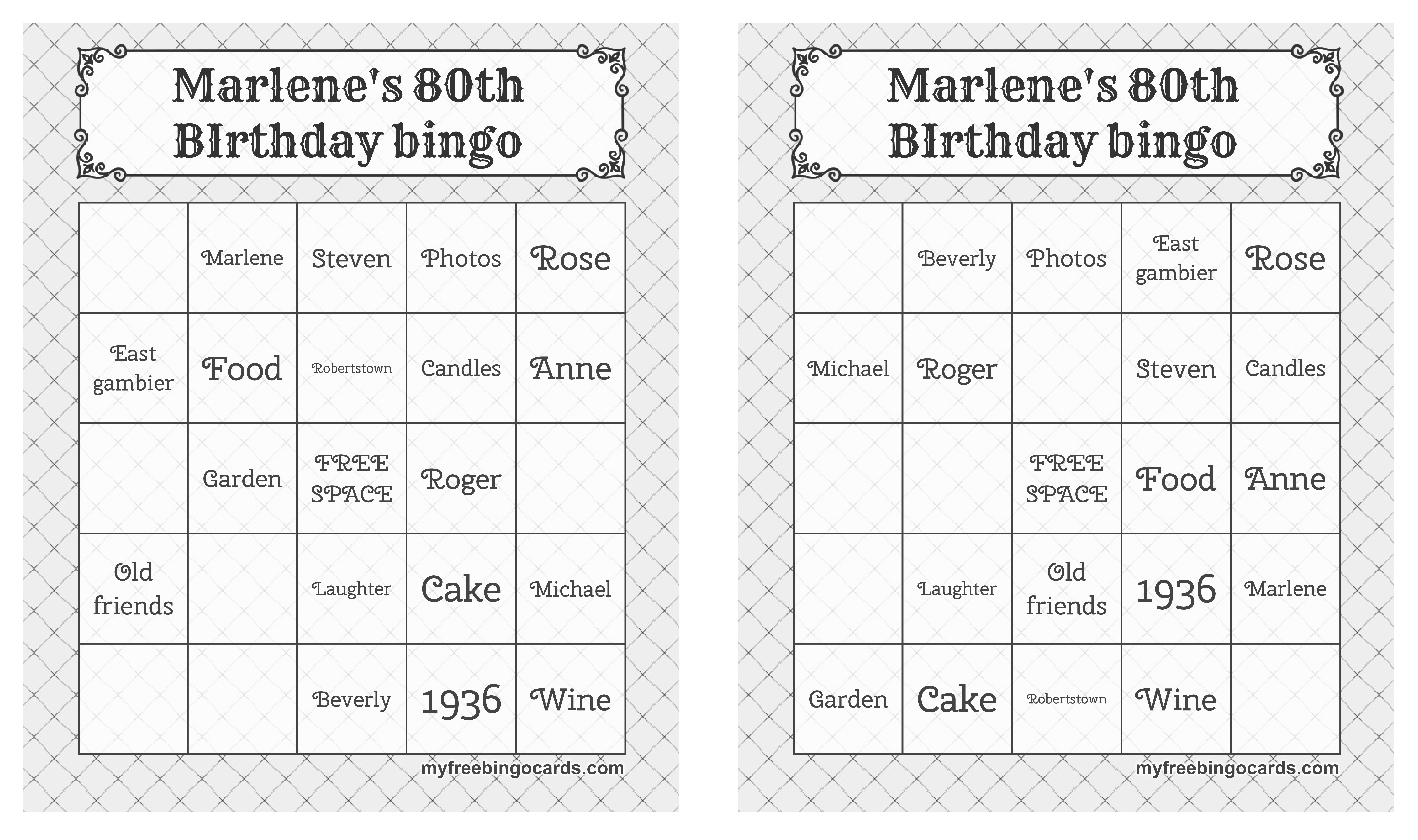 Printable Birthday Bingo Card Allbusinesstemplates