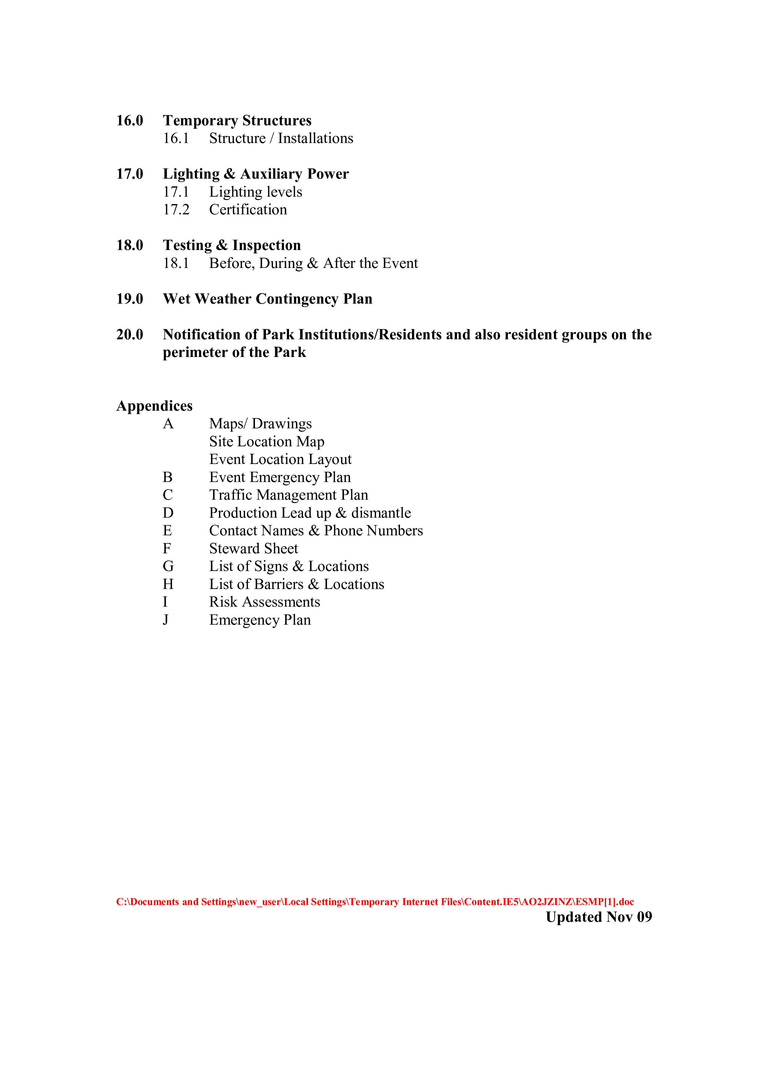 Event Safety Management Plan | Templates at allbusinesstemplates.com