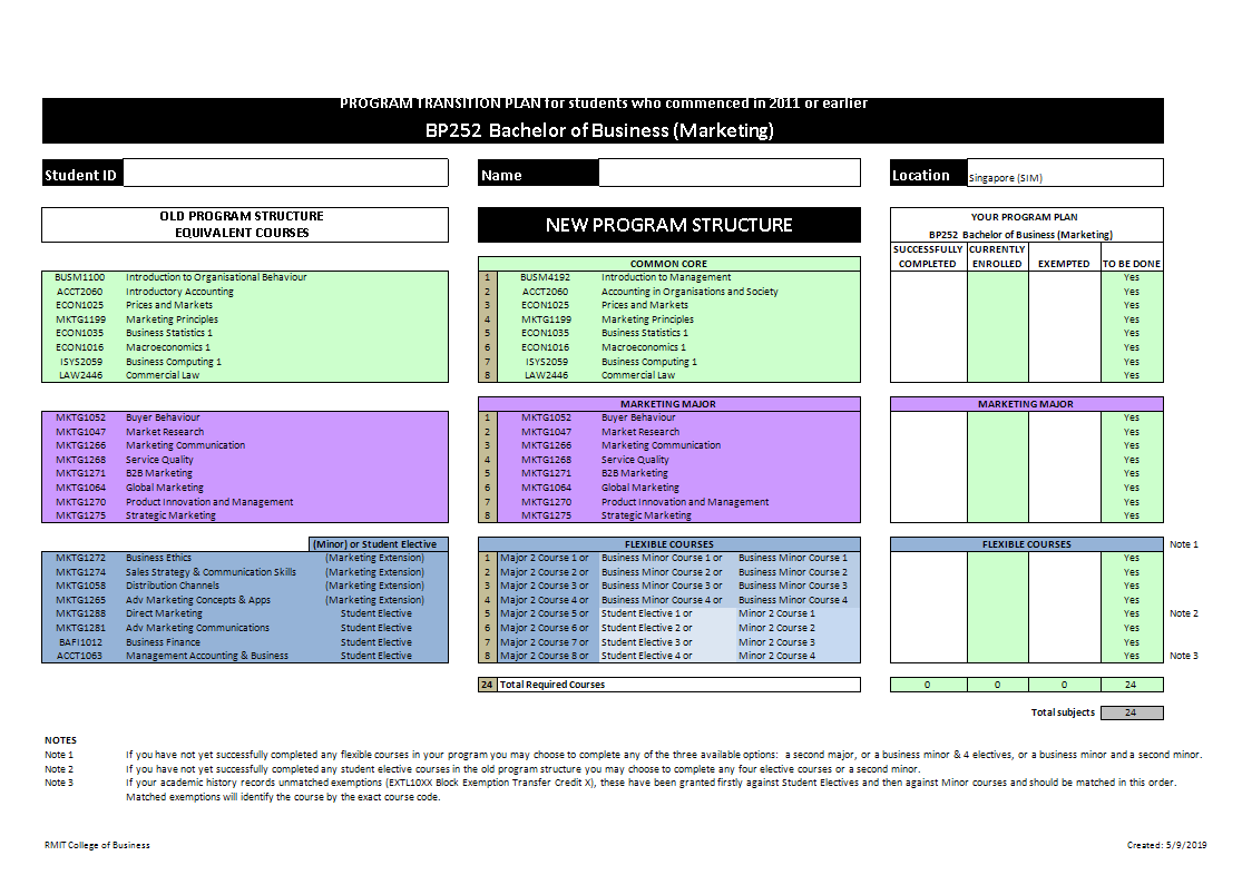 Program Transition Plan For Students Sheet Templates At