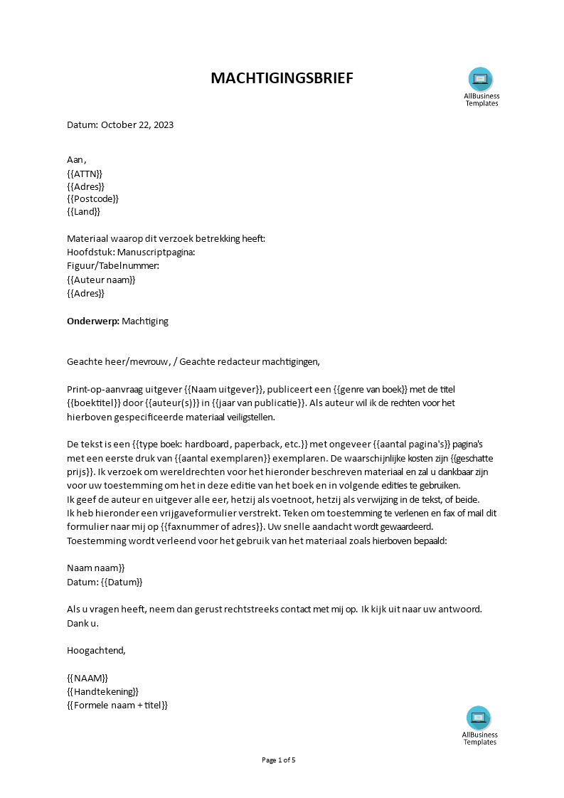 Formal Asking Permission Letter Templates At Allbusinesstemplates