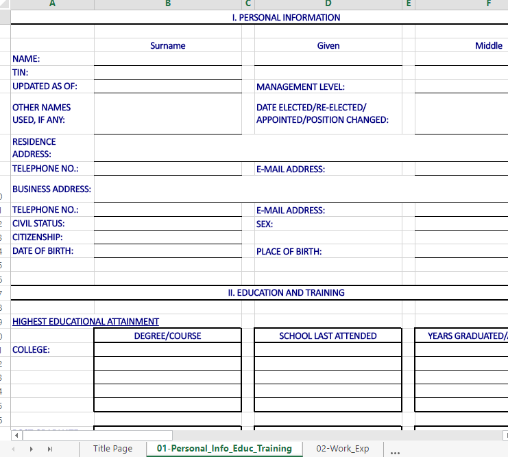 Biodata Extented Excel Template | Templates at allbusinesstemplates.com