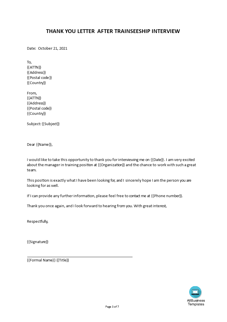 Gratis Formele bedankbrief