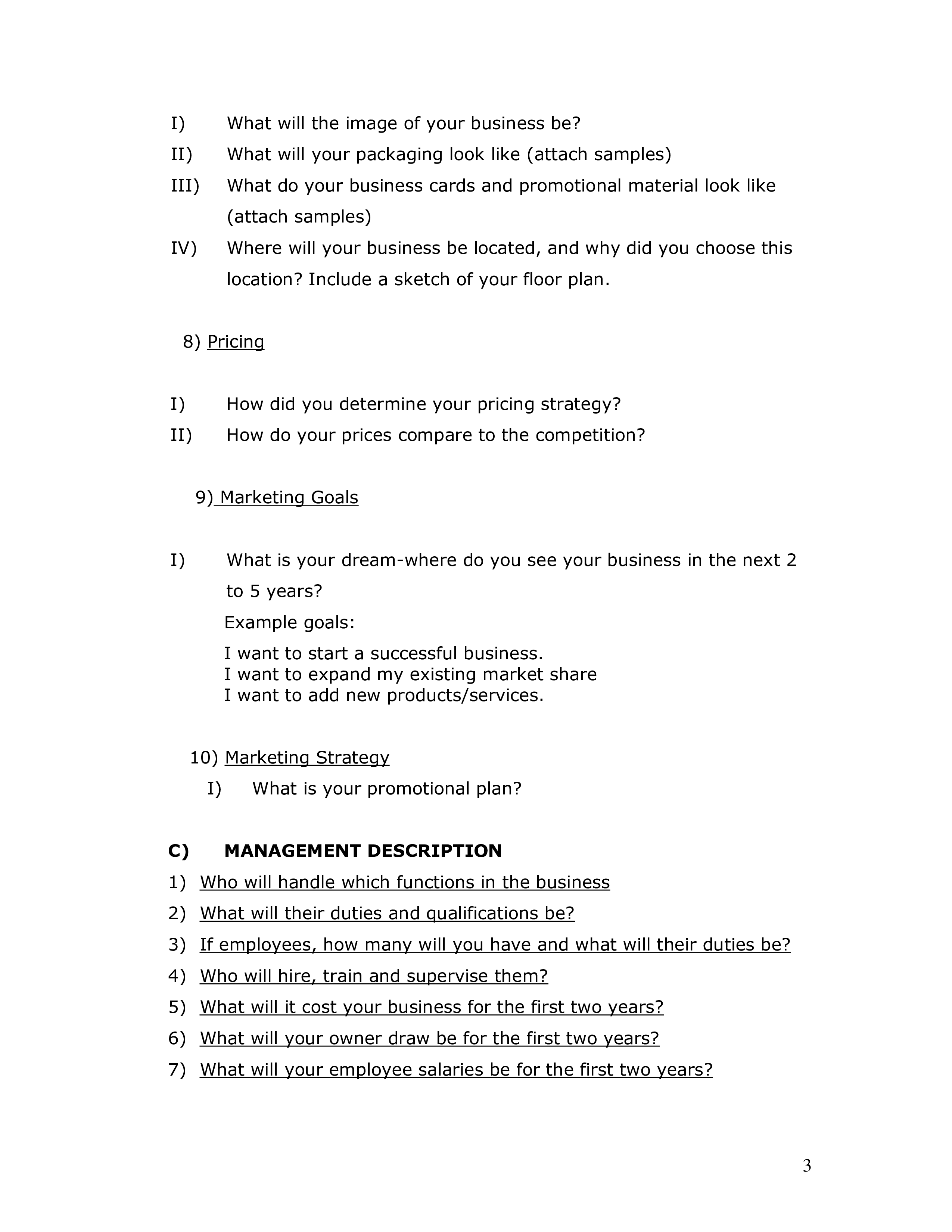 Business Plan Outline | Templates at allbusinesstemplates.com