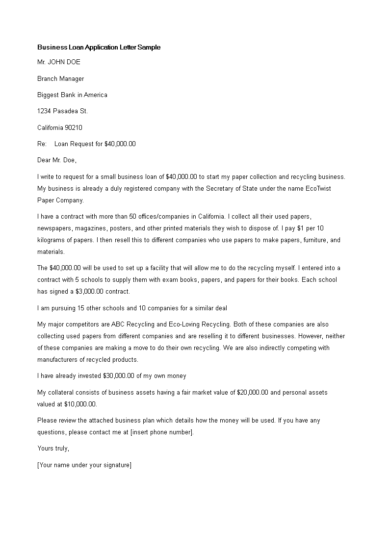 How To Write A Personal Loan Request Letter Utaheducationfacts