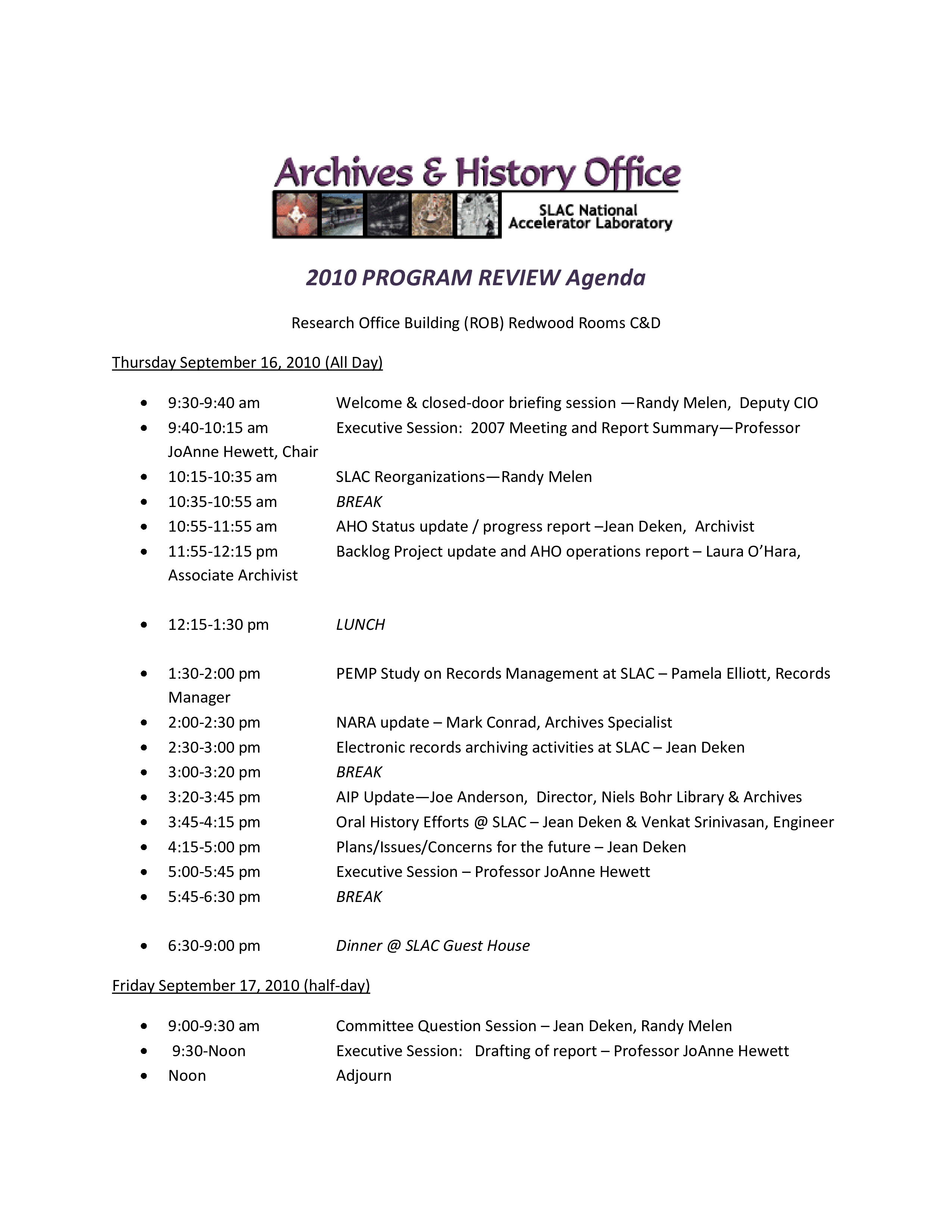 Program Review Agenda Templates At Allbusinesstemplates
