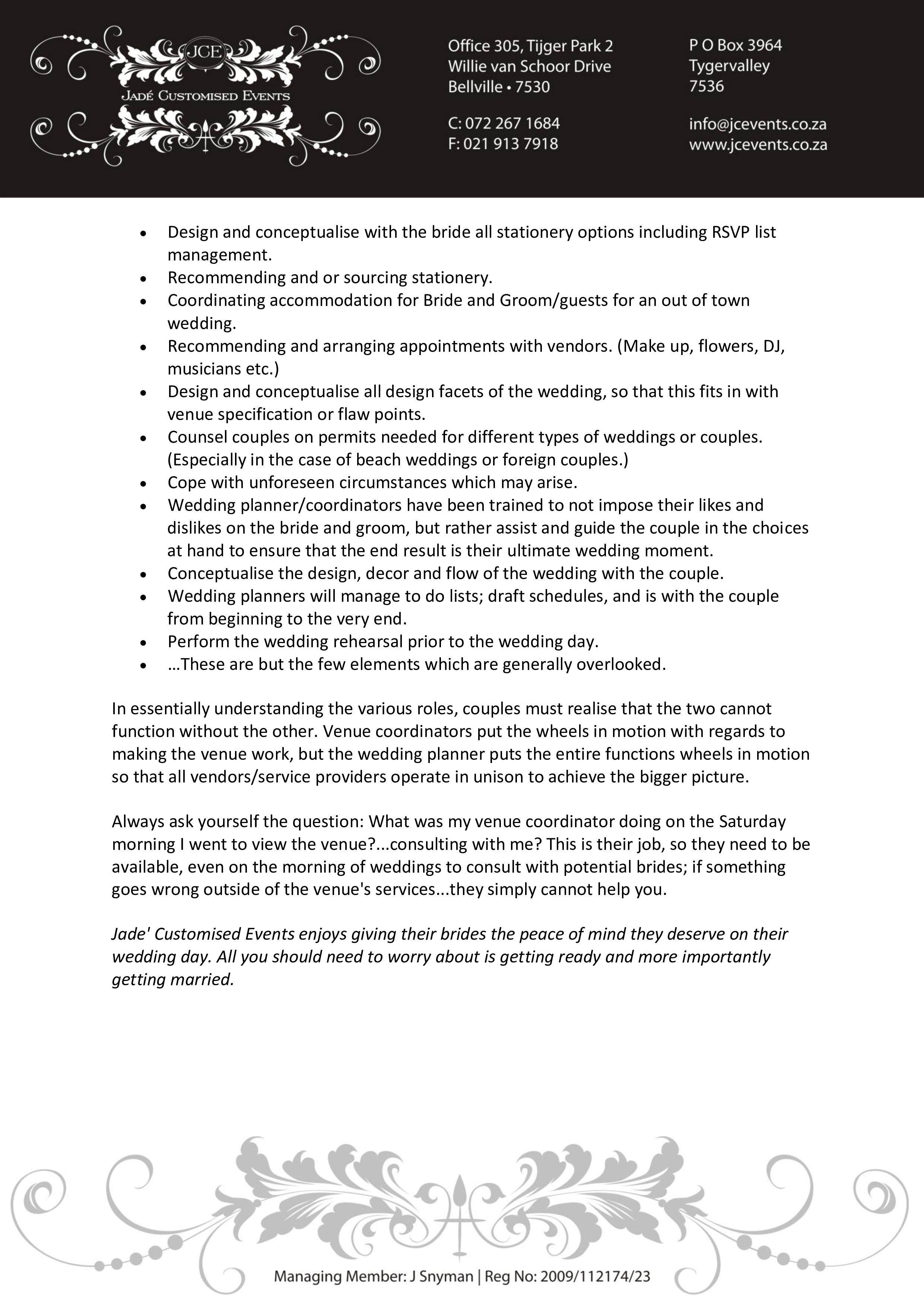 Event Management Company Description | Templates at ...