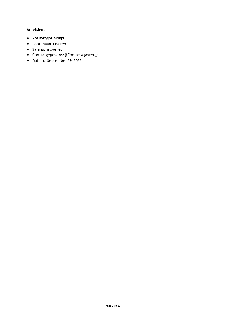 Online Editor Functie Omschrijving | Templates at allbusinesstemplates.com