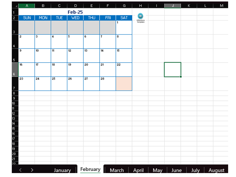 Printable Calendar Monthly template | Templates at allbusinesstemplates.com