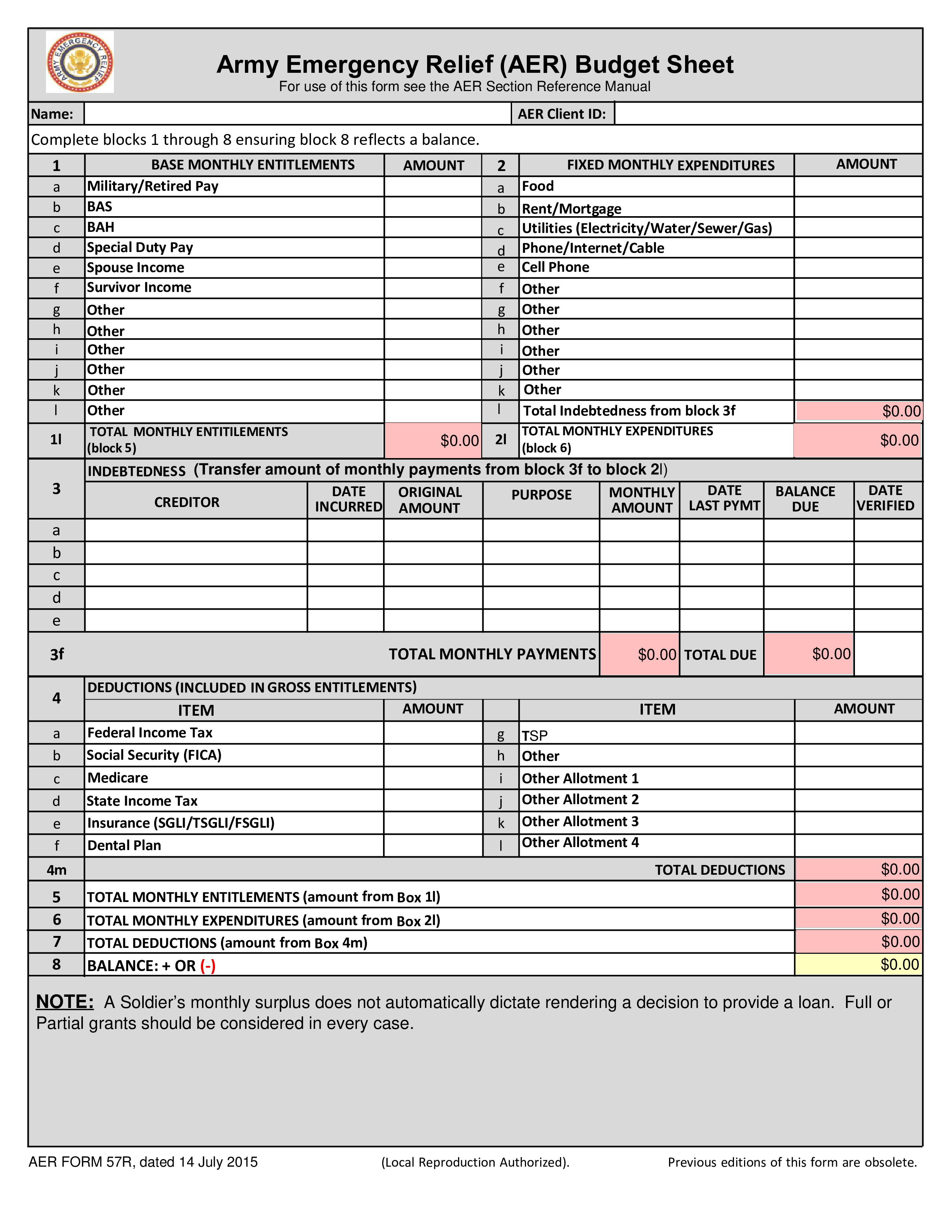 Blank Budget Templates At Allbusinesstemplates