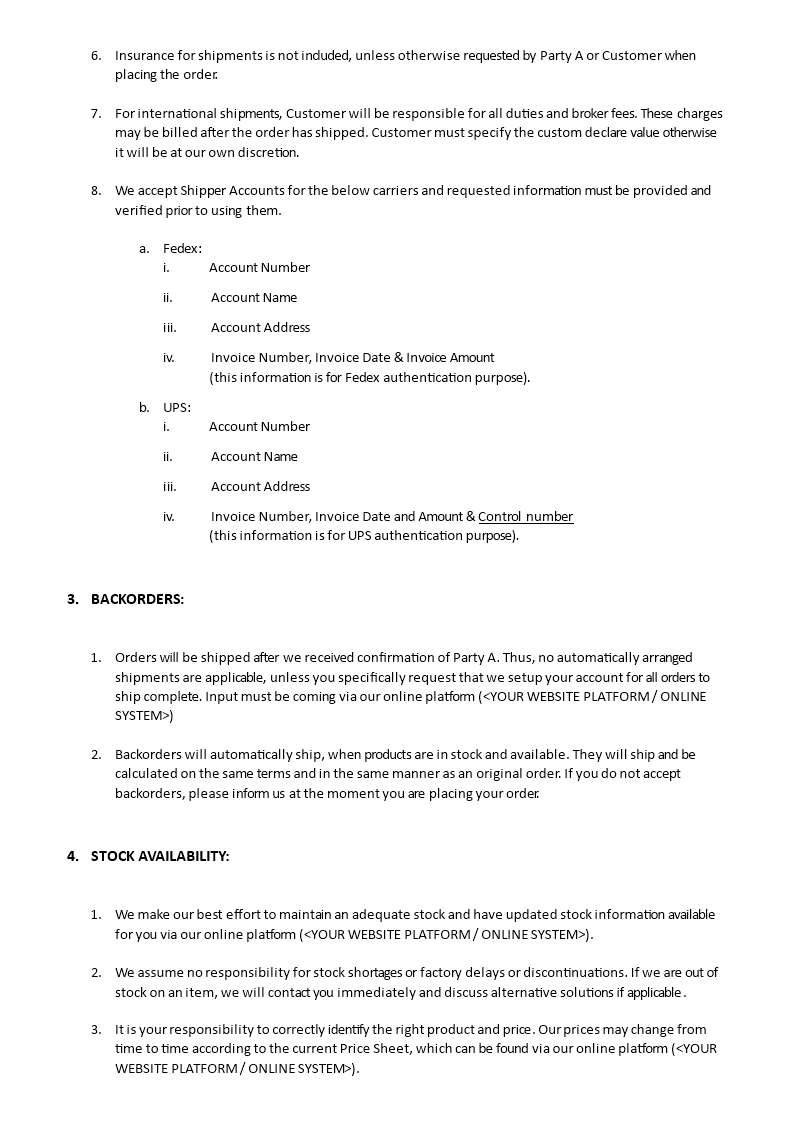 Prima Drop Shipping Terms Of Service