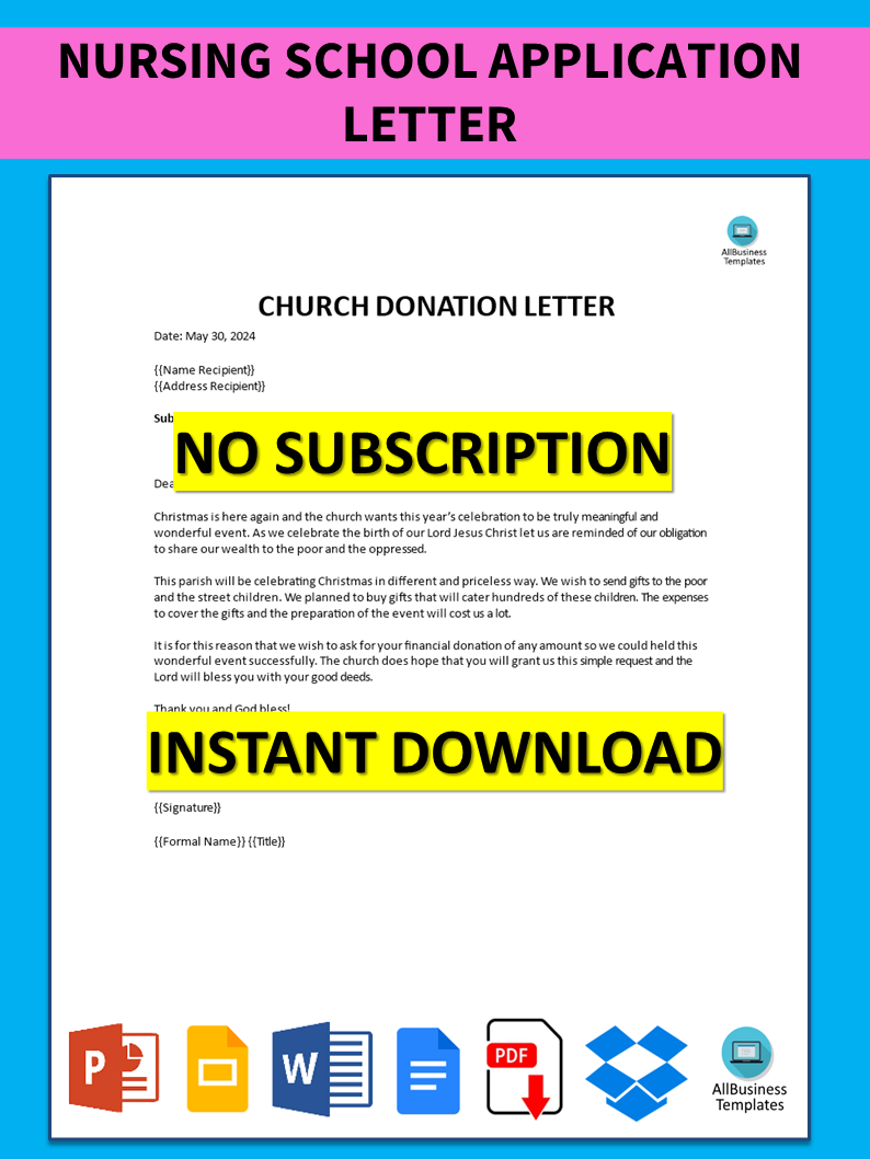 Church Donation Letter | Templates at allbusinesstemplates.com