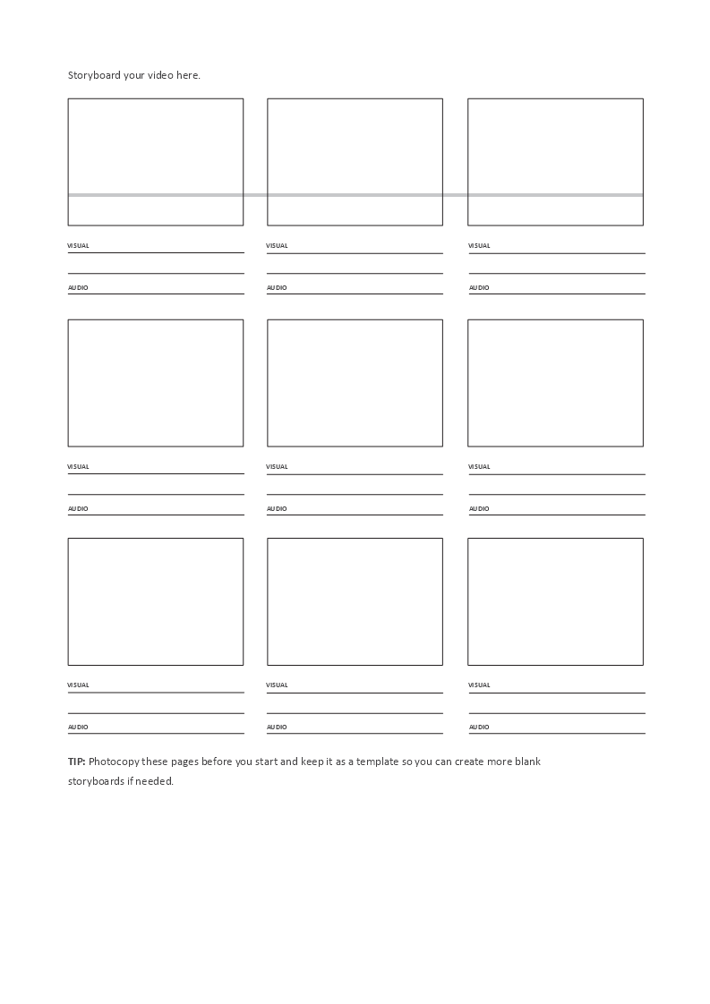 Sample Storyboard Template For Film And Video | Templates at ...