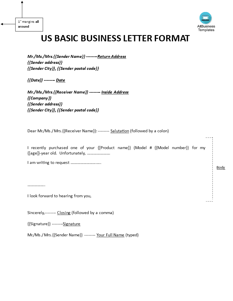 Basic Business Letter | Templates at allbusinesstemplates.com