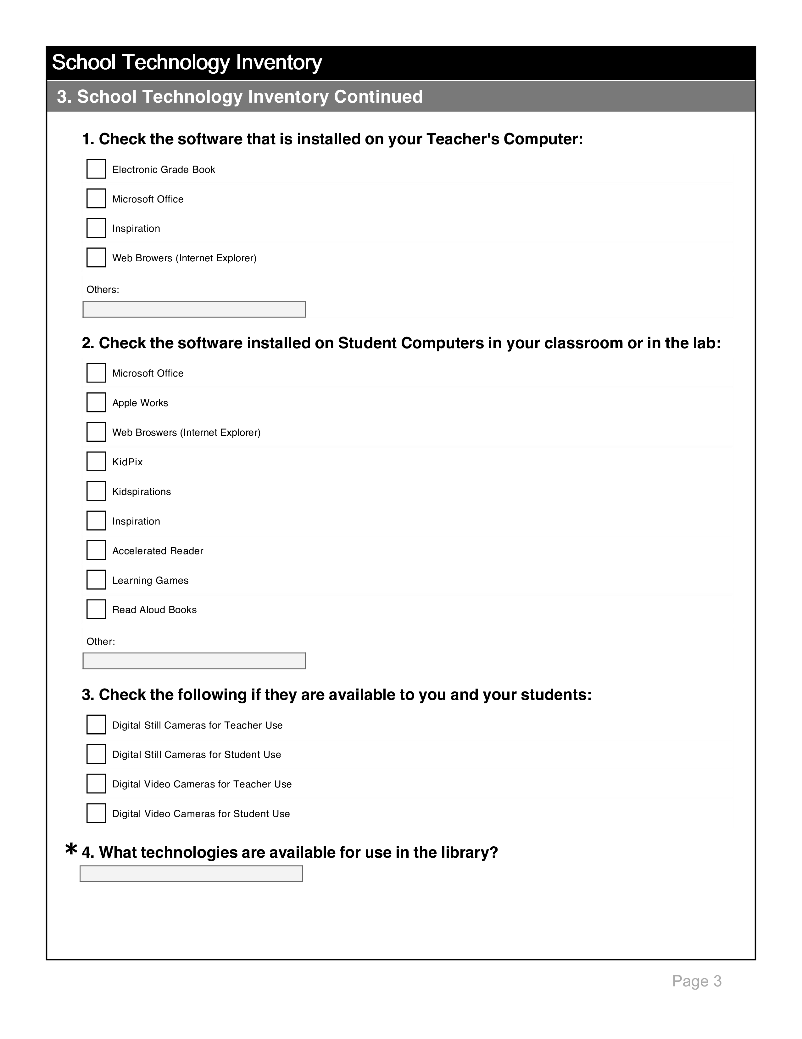 School Technology Inventory | Templates at allbusinesstemplates.com