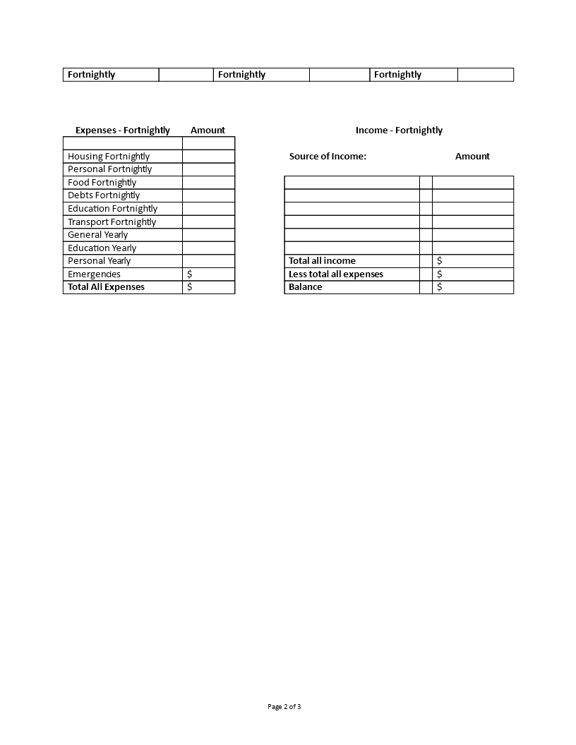 Begroting planning | Templates at allbusinesstemplates.com
