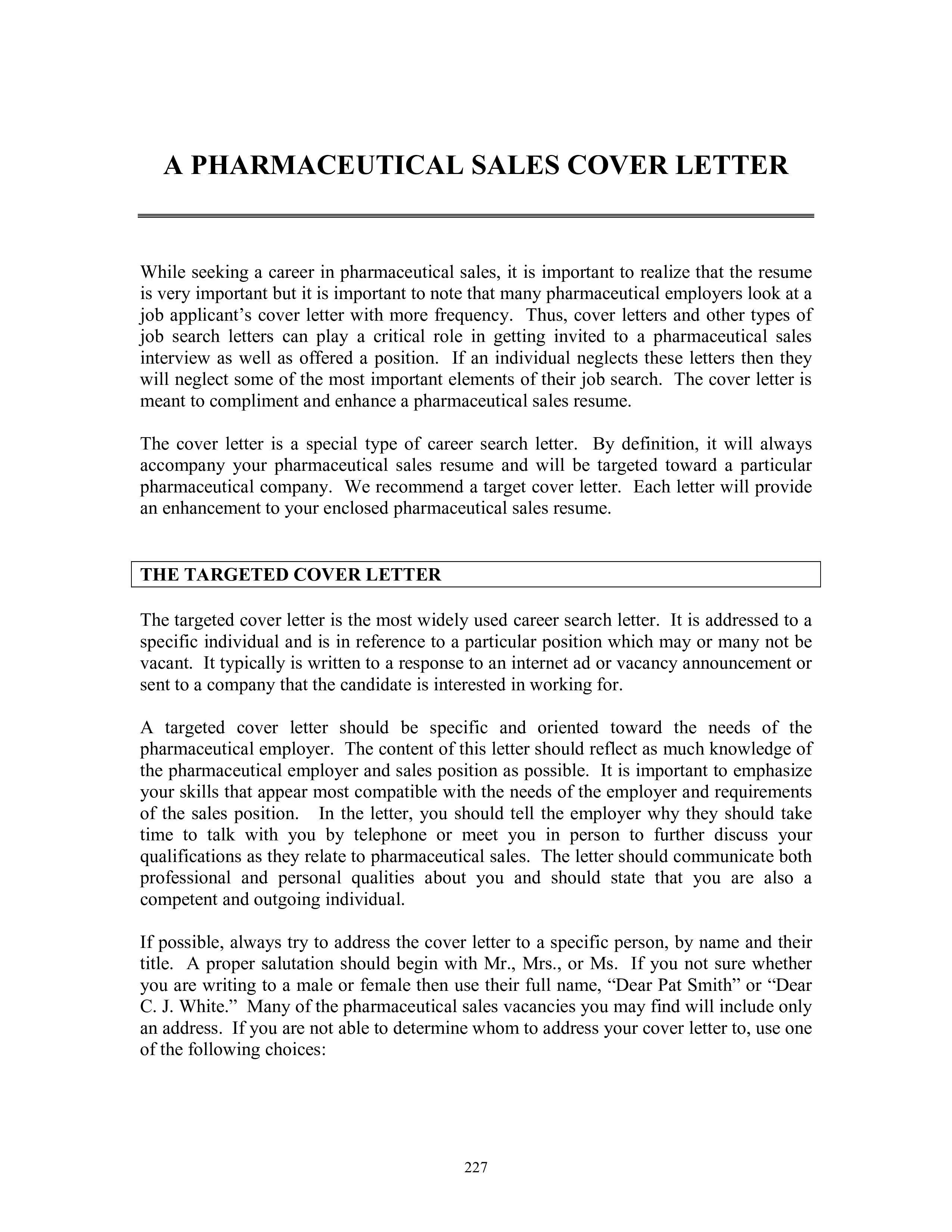 Pharmaceutical Cover Letter | Templates at allbusinesstemplates.com