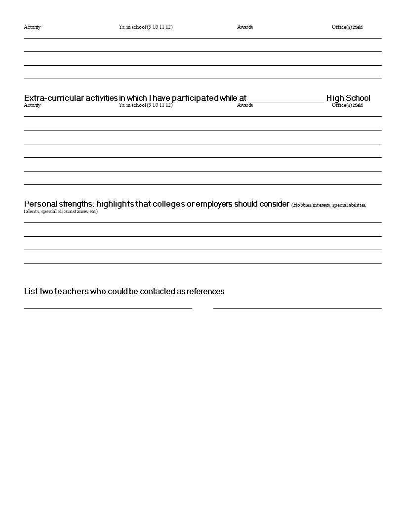 Senior Brag Common Core Sheet | Templates at allbusinesstemplates.com