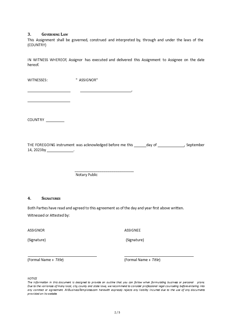 Assignment Of Mortgage Template | Templates at allbusinesstemplates.com