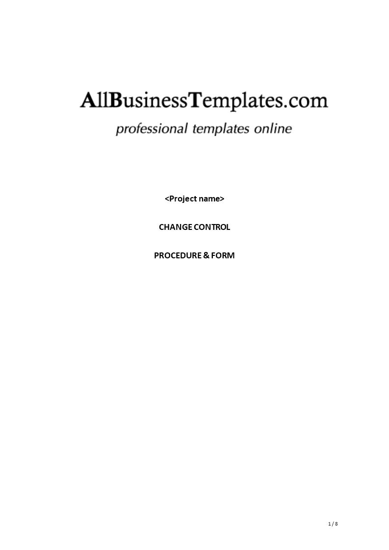 ITIL Change Control Procedure Template | Templates at ...