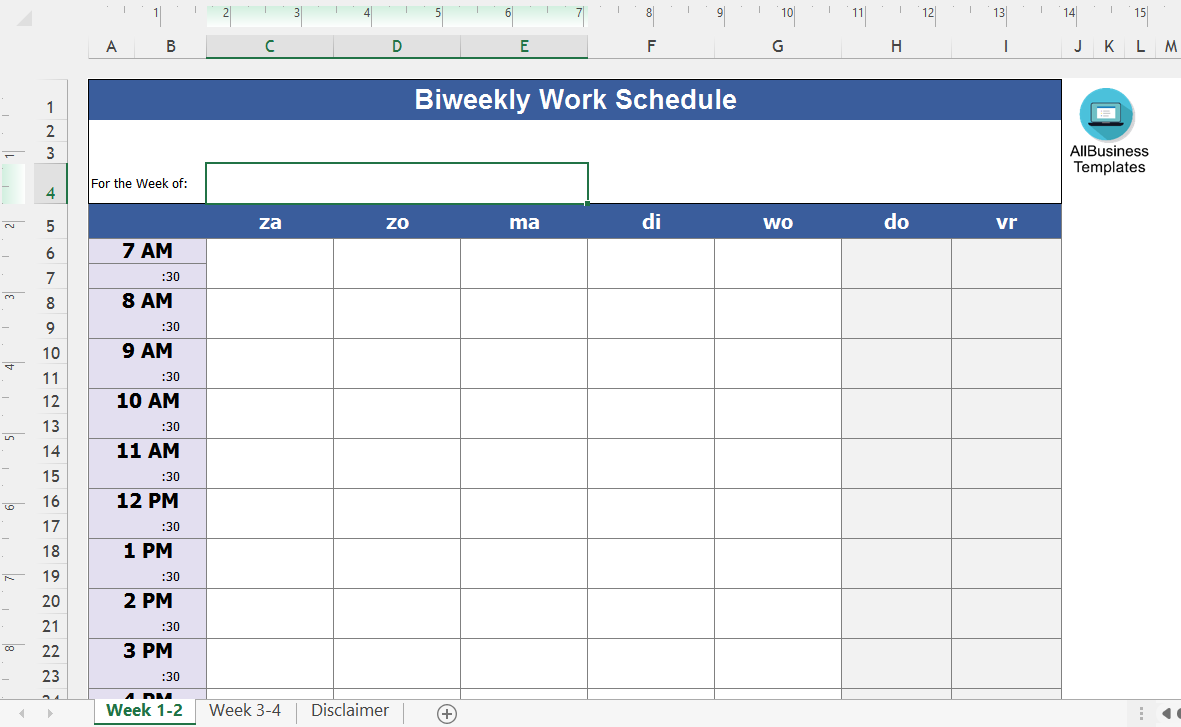 Bi Weekly Schedule Gratis