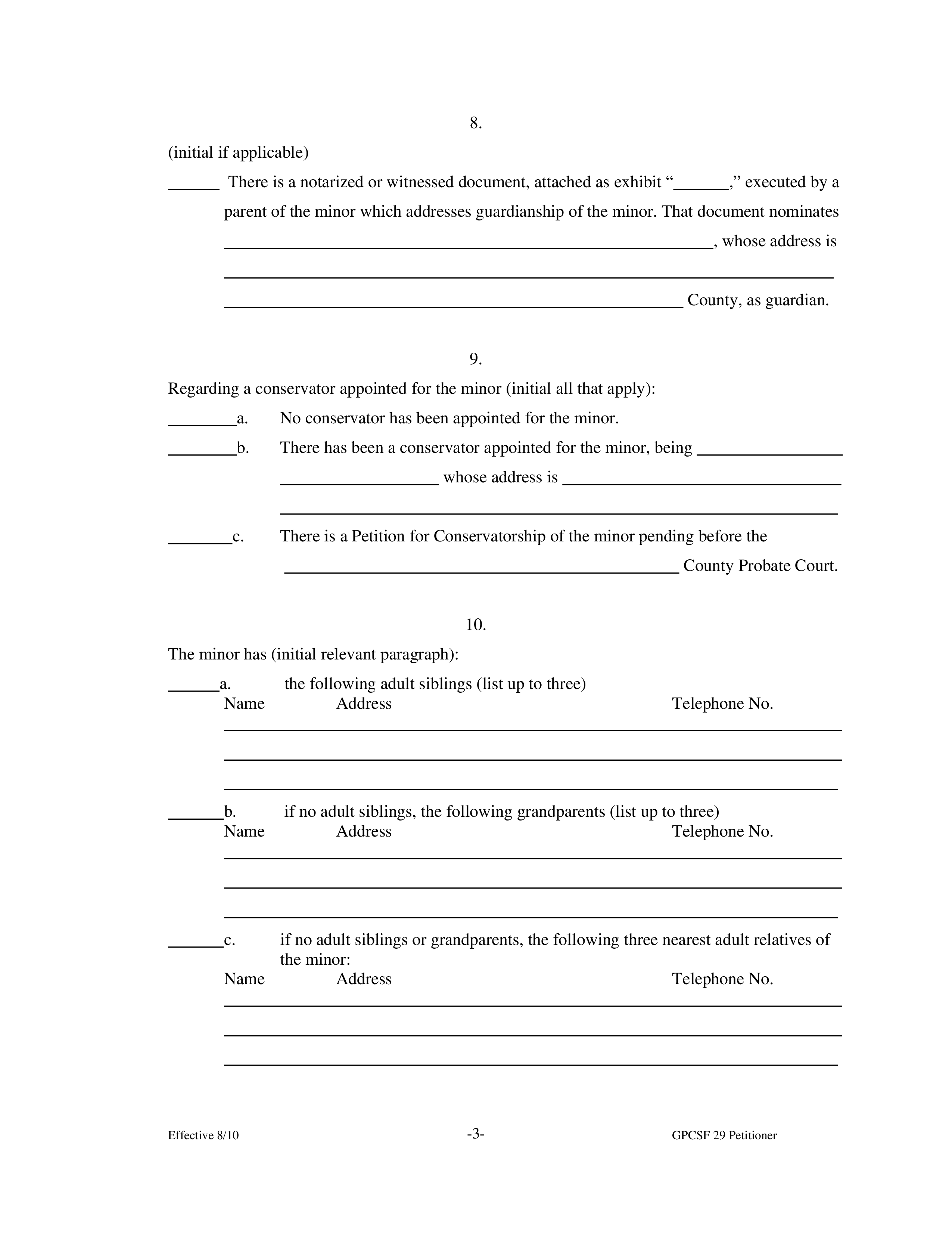 Permanent Guardianship Form | Templates at allbusinesstemplates.com