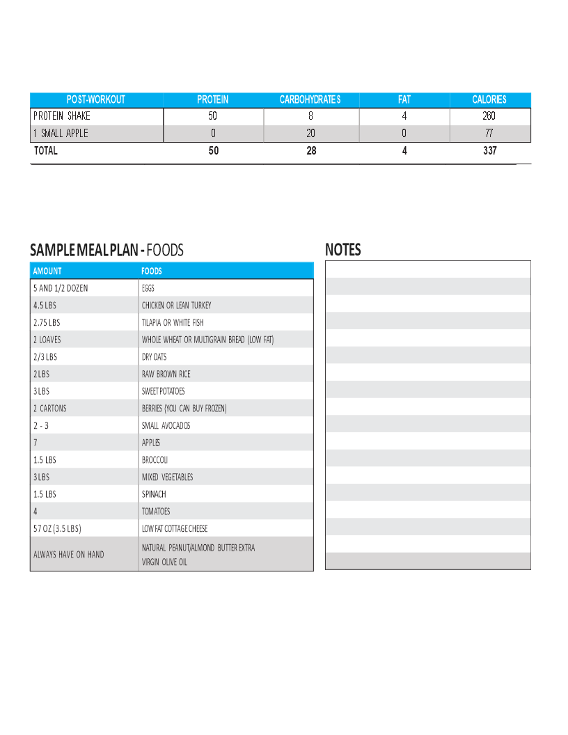 Fitness Meal Plan | Templates at allbusinesstemplates.com