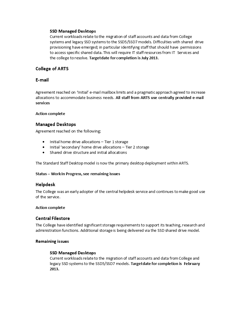 Simple It Service Progress Report | Templates at allbusinesstemplates.com