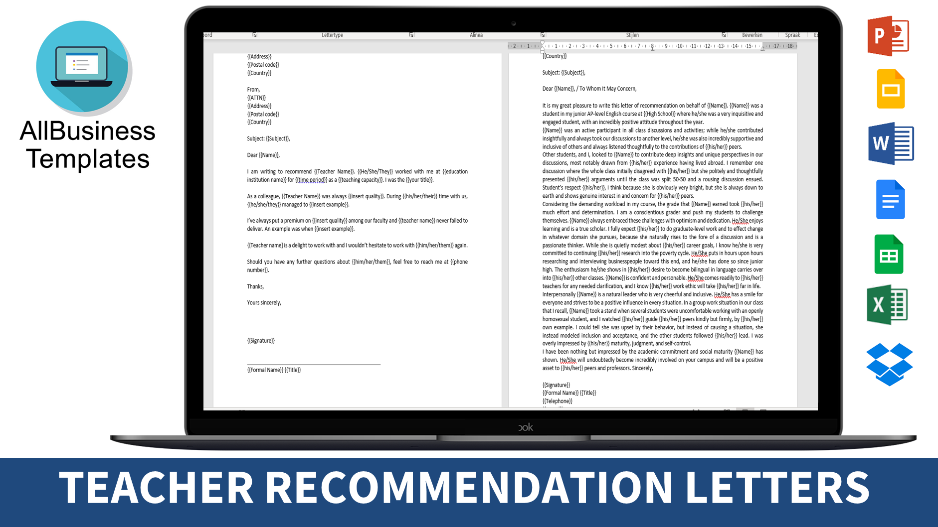 Teacher Recommendation Letter sample | Templates at ...