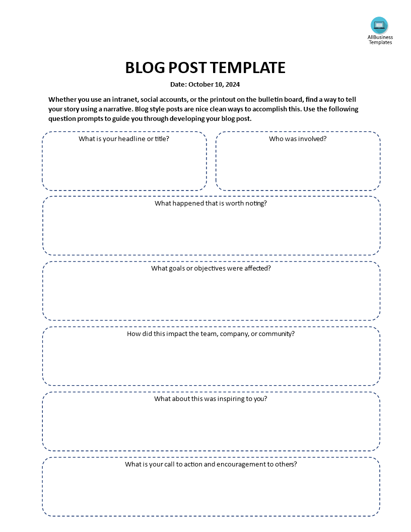 Blog Post Template Word | Templates at allbusinesstemplates.com