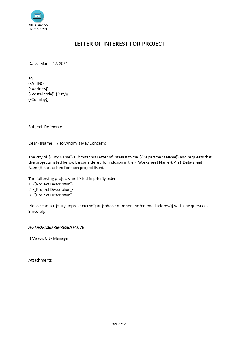 免费 Letter of Interest for Job Sample | 样本文件在 allbusinesstemplates.com