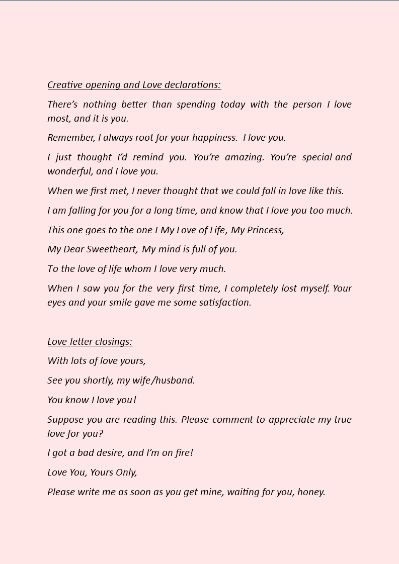 Love Letter samples | Templates at allbusinesstemplates.com