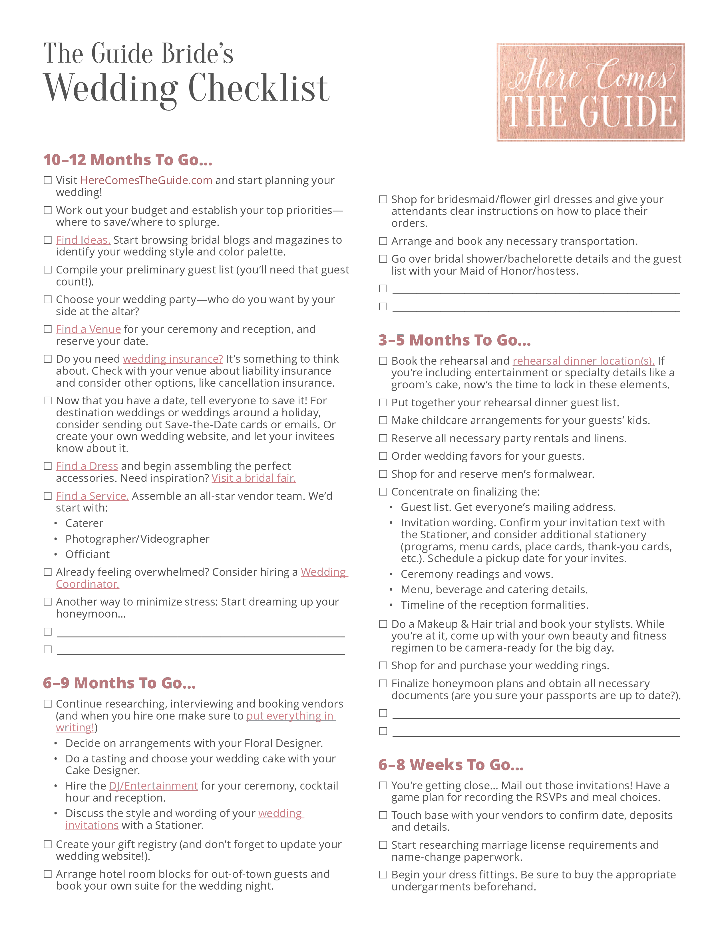 Bridal Party List Template Database