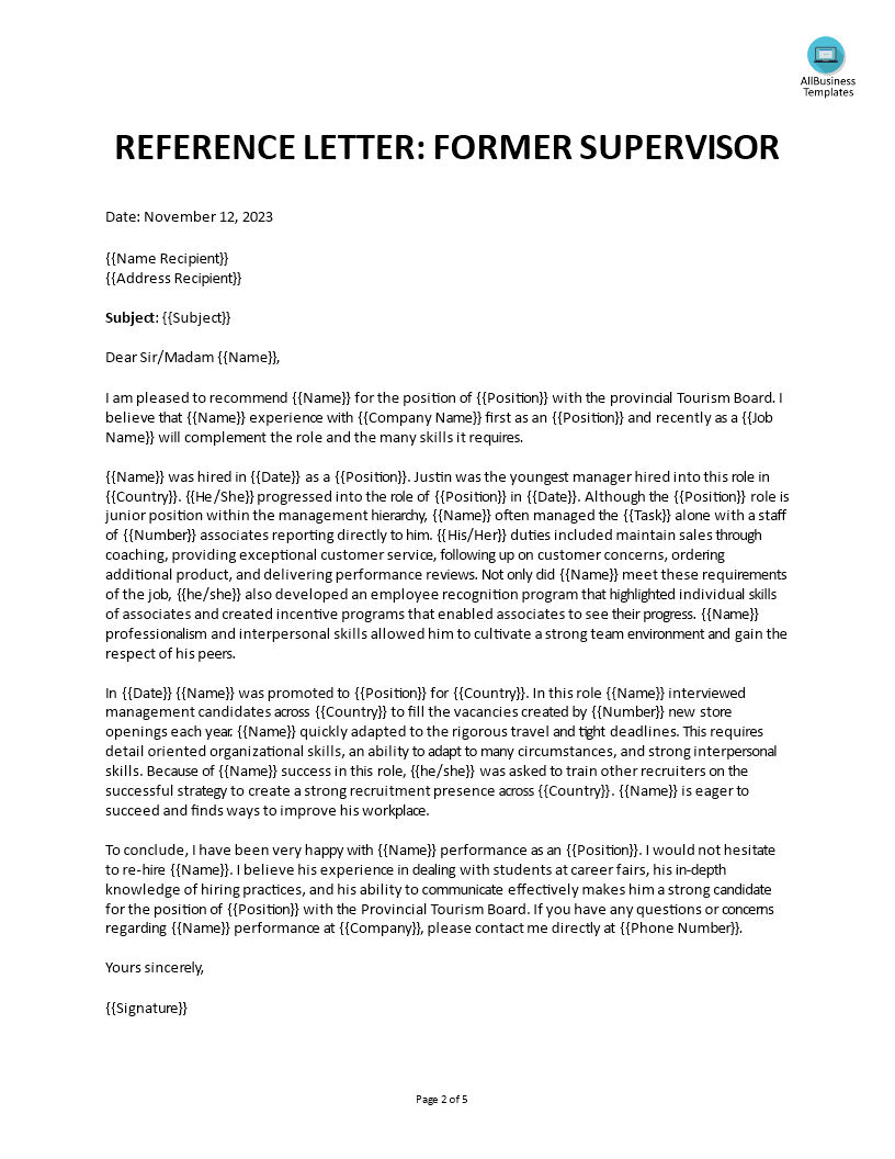 Teacher Reference Letter | Templates at allbusinesstemplates.com