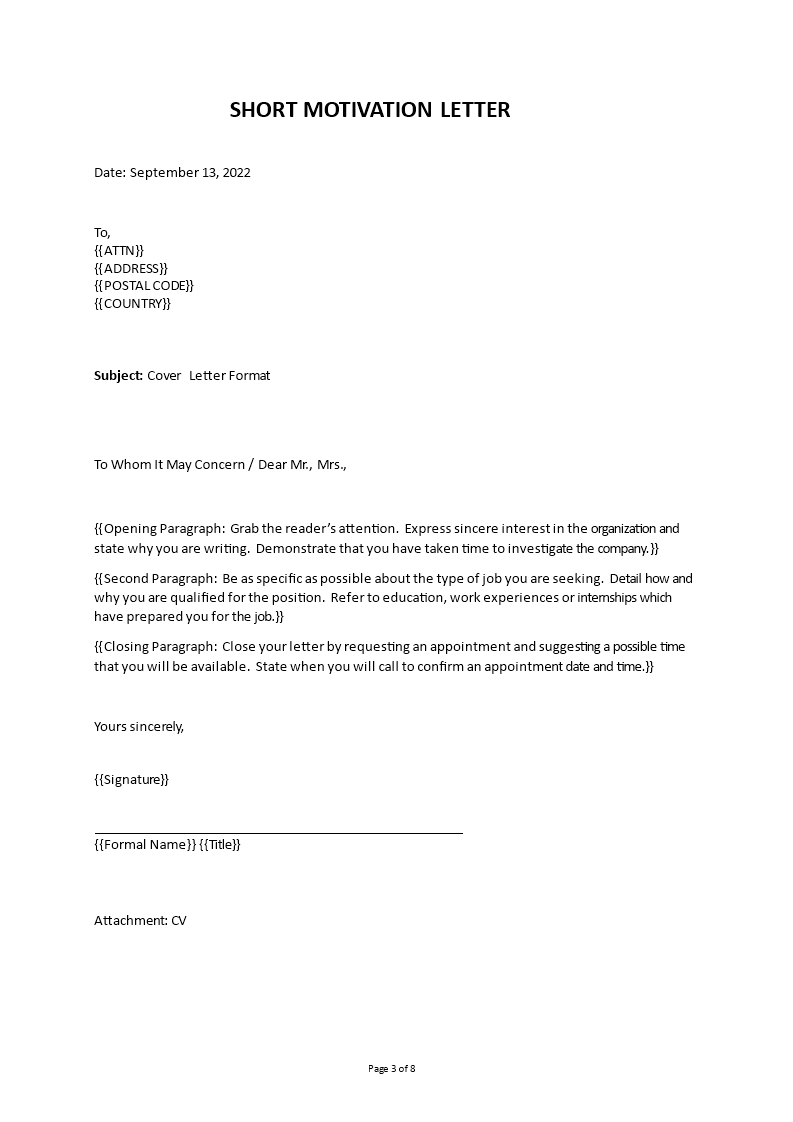 Short Business Letter Format | Templates at allbusinesstemplates.com