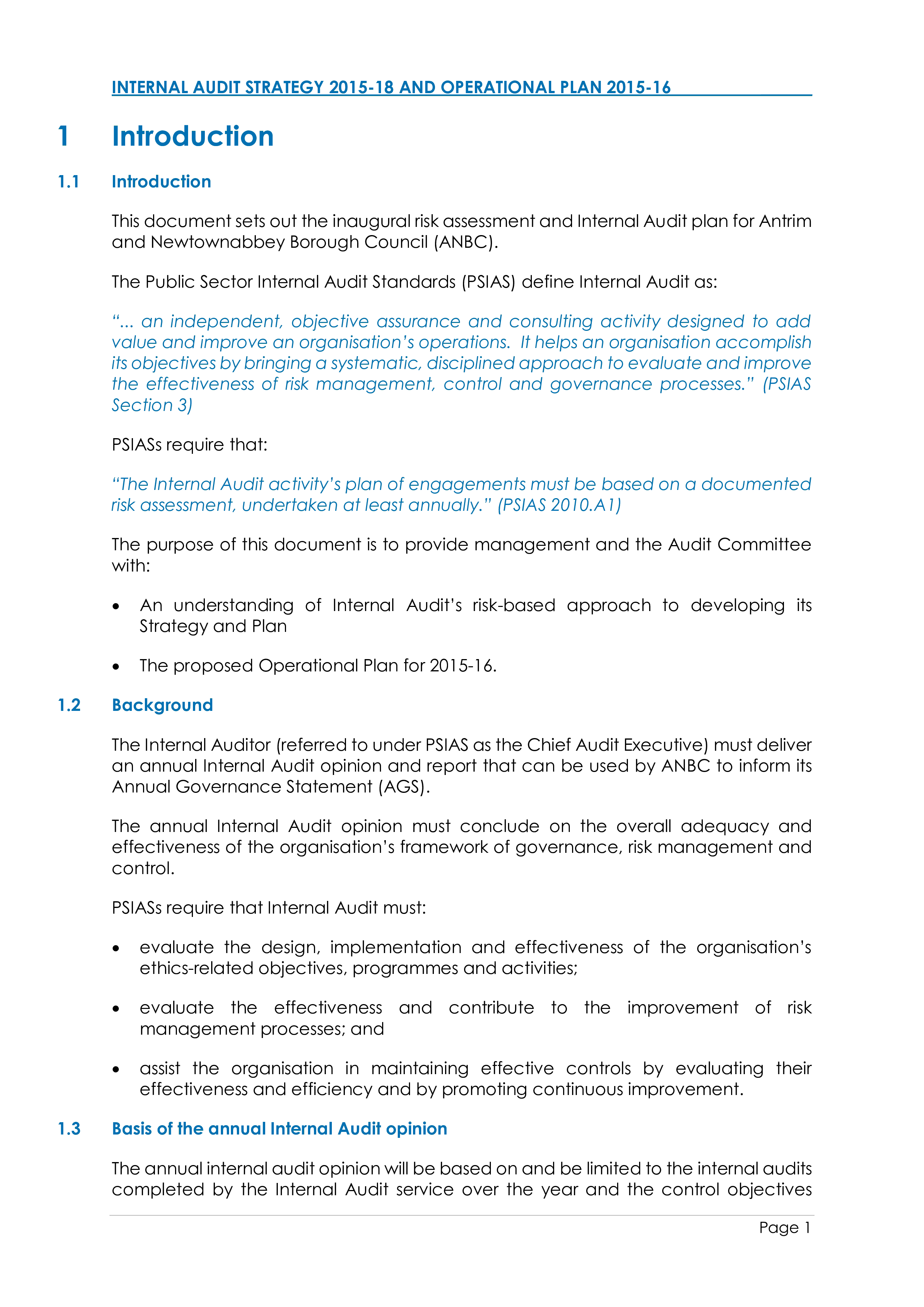 3 Year Strategic Internal Audit Plan | Templates at ...