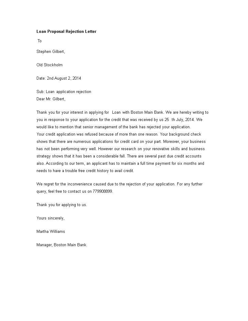 Business Proposal For Bank Loan Template