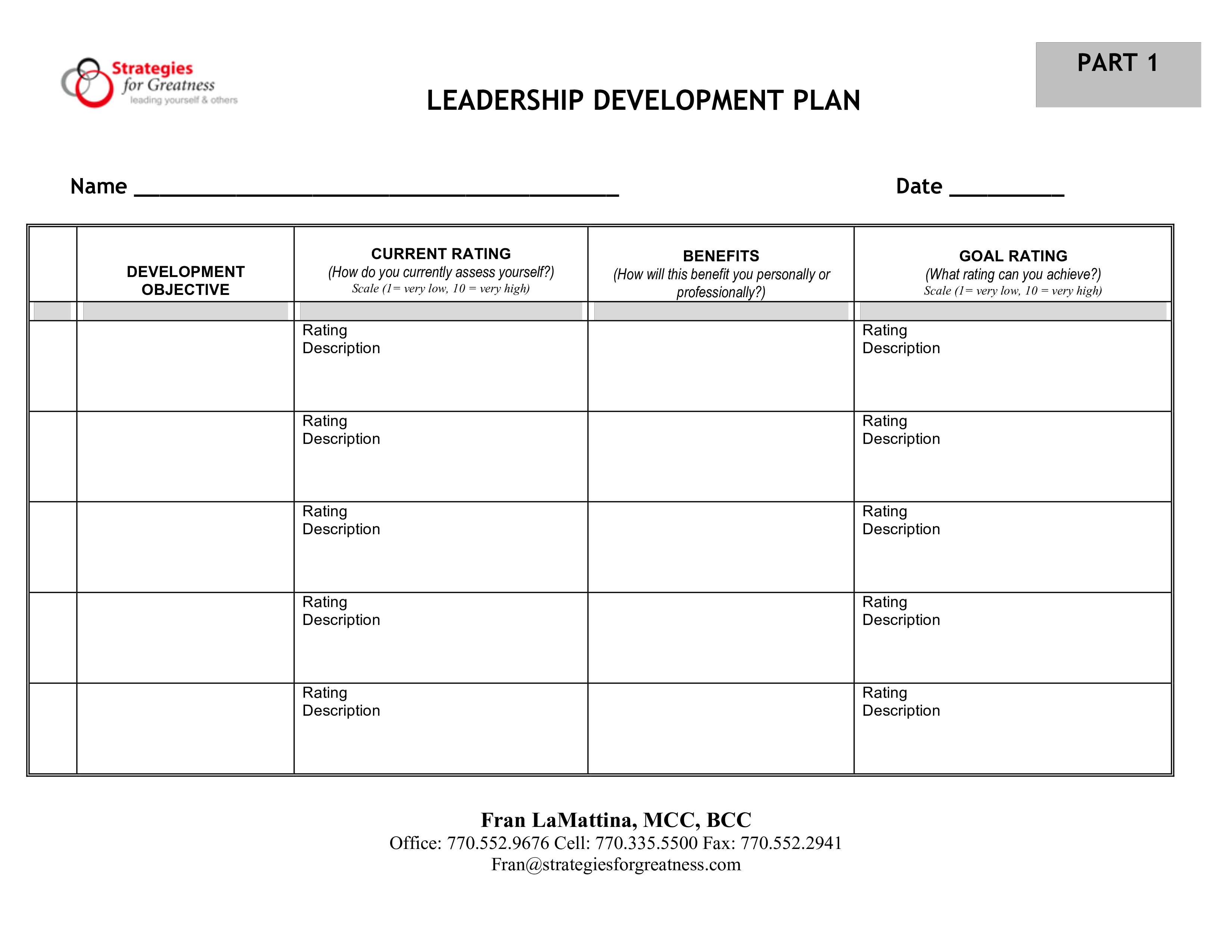 Coaching Development Plan Template