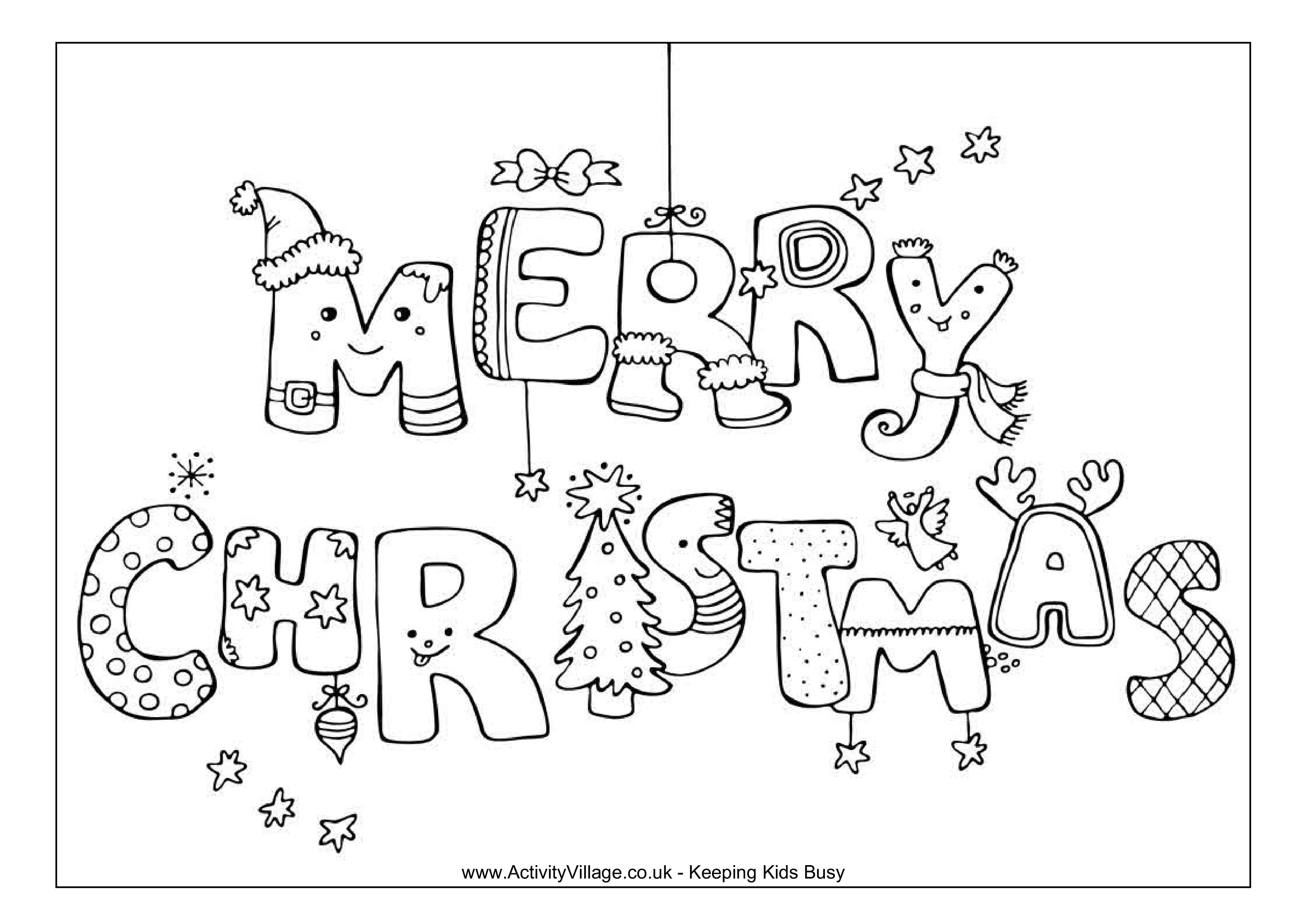 Gratis Vrolijk Kerstfeest Kleurplaat