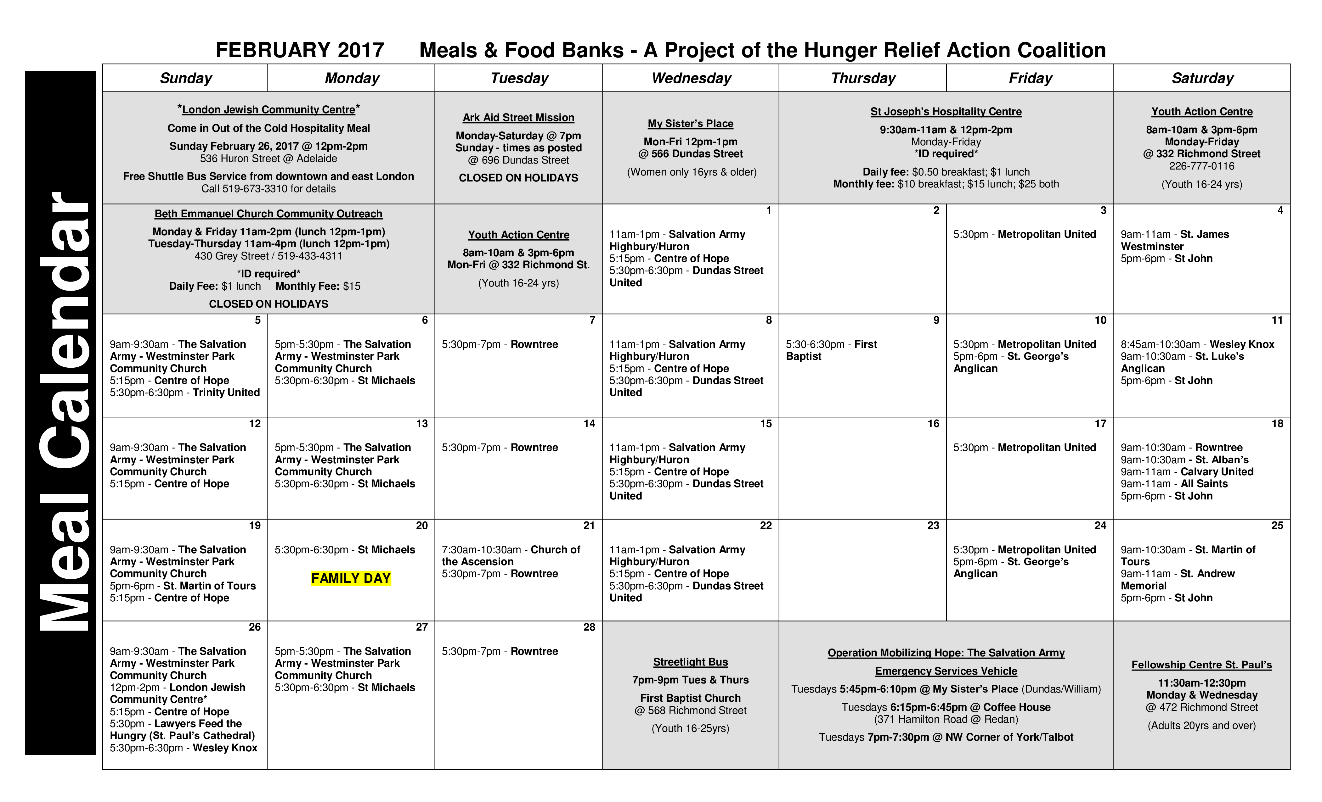Kostenloses Meal Sample Calendar