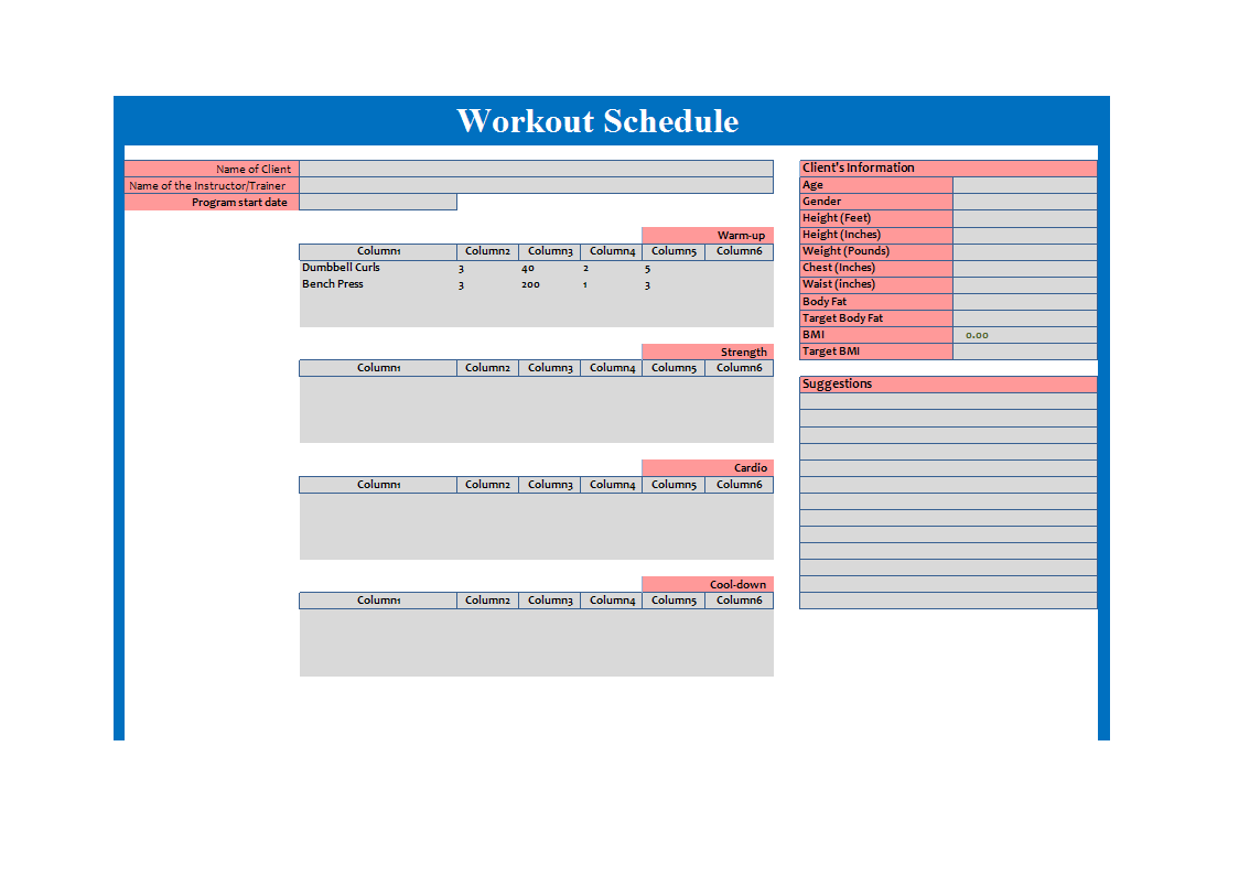 Workout Schedule Template Excel Database Workout Schedule Template Excel Database