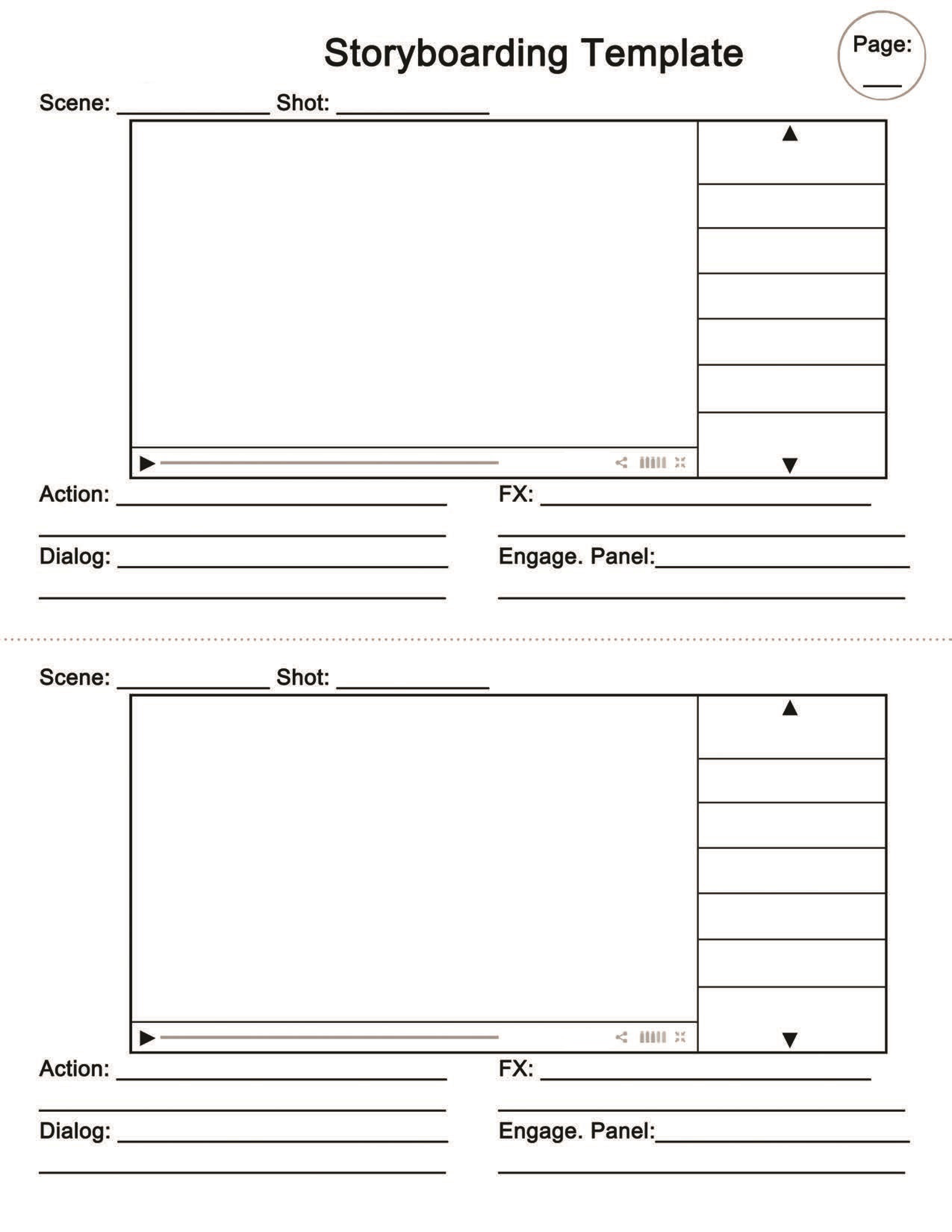 Video Storyboard A4 template Gratis